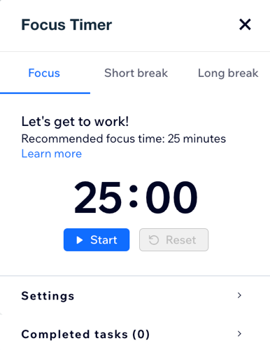 Wix Apps: Focus Timer | Help Center | Wix.com