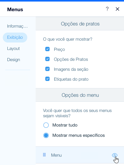 Wix Restaurants: personalizar e criar seu menu | Central de Ajuda | Wix.com