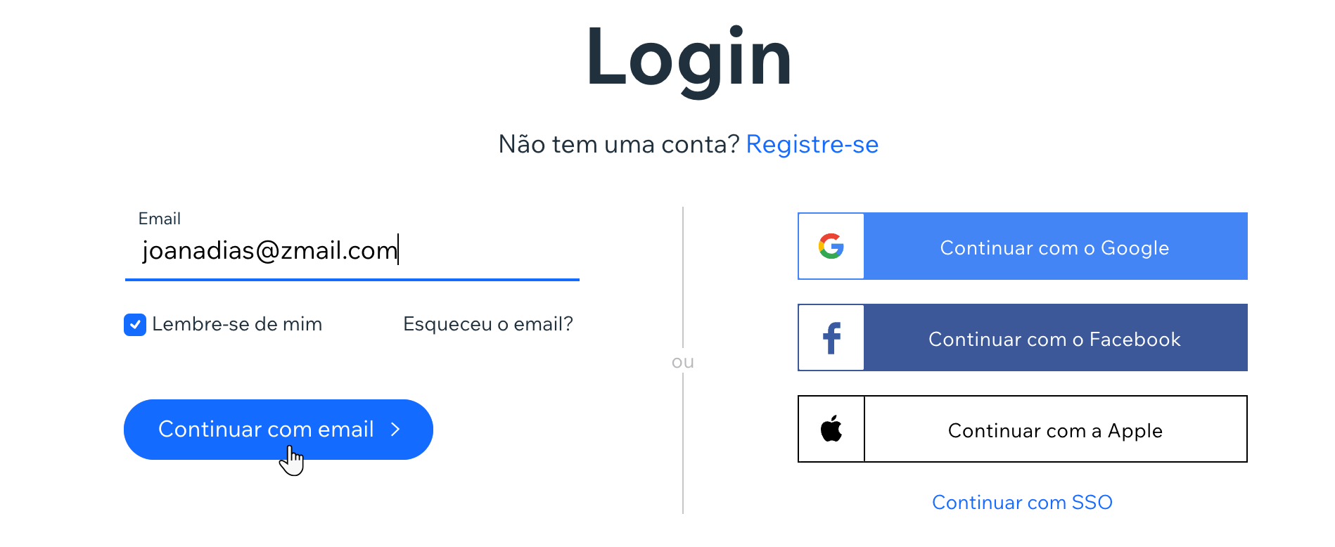 Fazer login na sua conta Wix | Central de Ajuda | Wix.com