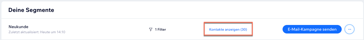 Ein Segment erstellen | Support Zentrum | Wix.com