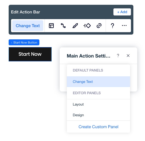 Wix Blocks: Configuring Action Bars | Help Center | Wix.com