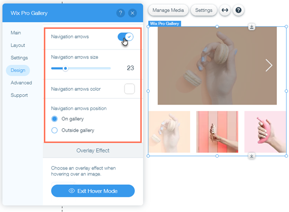 Wix Pro Gallery: Adding Navigation Arrows to Your Gallery | Help Center ...