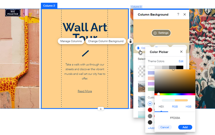 Wix Editor: Changing the Background of Your Columns | Help Center | Wix.com