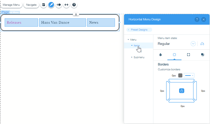 Wix Editor: Adding and Setting Up a Horizontal Menu | Help Center | Wix.com