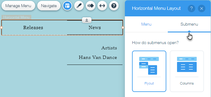 Wix Editor: Changing the Layout of Your Site Menu | Help Center | Wix.com