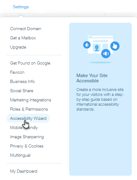 Accessibility: Using the Accessibility Wizard | Help Center | Wix.com