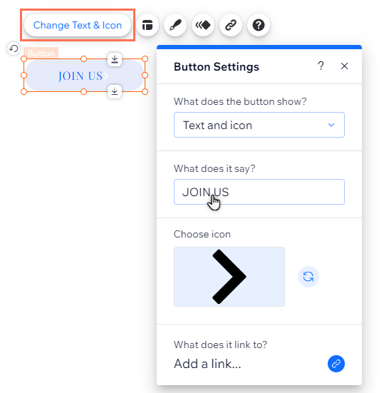 Wix Editor Adding And Setting Up A Text Icon Button Help Center Wix Editor Adding And Setting Up A Text Icon Button Help Center