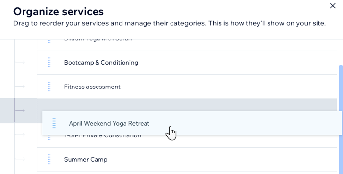 Wix Bookings: Managing Services and Categories | Help Center | Wix.com