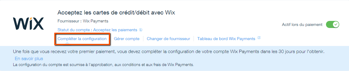 Terminer la configuration de votre compte Wix Payments | Centre d'Assistance | Wix.com