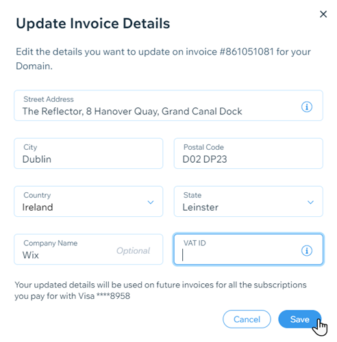 Updating Your Invoices for Wix Services | Help Center | Wix.com
