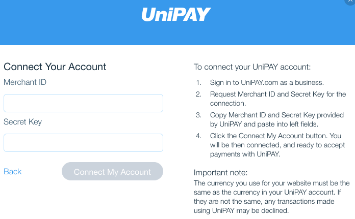 Connecting UniPAY Georgia as a Payment Provider | Help Center | Wix.com