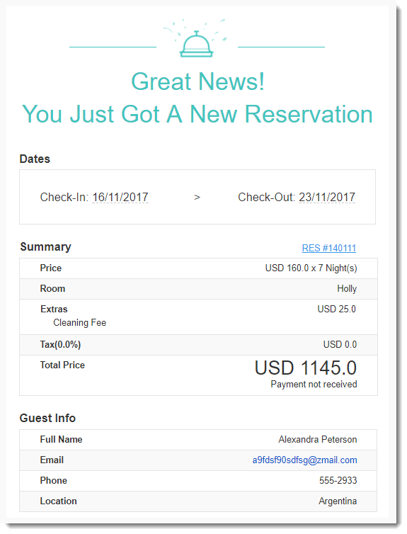 Receiving Notifications for Wix Hotels Reservations | Help Center | Wix.com