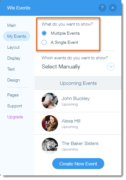 Wix Events: Customizing the Event List Design | Help Center | Wix.com