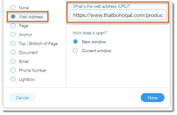 Wix Stores: Linking a Button to a Specific Product Page | Help Center | Wix.com