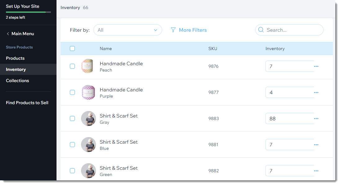 Wix Stores: Updating Inventory | Help Center | Wix.com