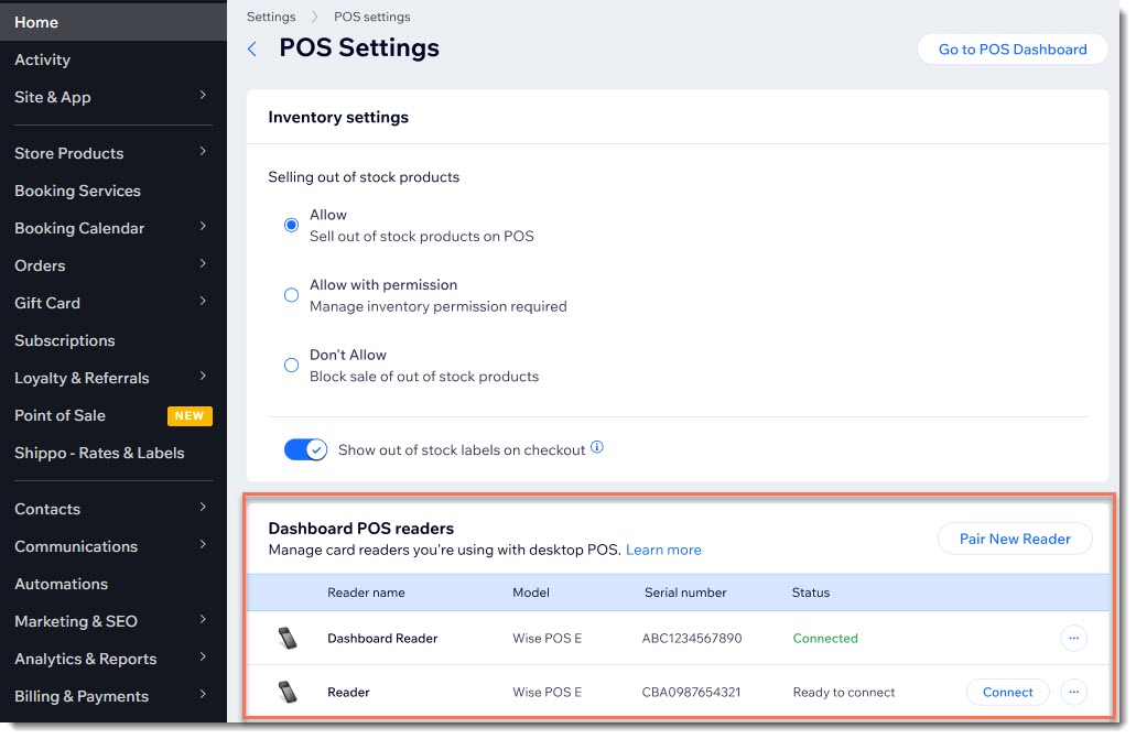 Wix Dashboard Card Reader: Setting Up the Dashboard Card Reader | Help Center | Wix.com