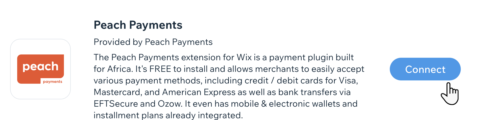 Connecting Peach Payments as a Payment Provider | Help Center | Wix.com