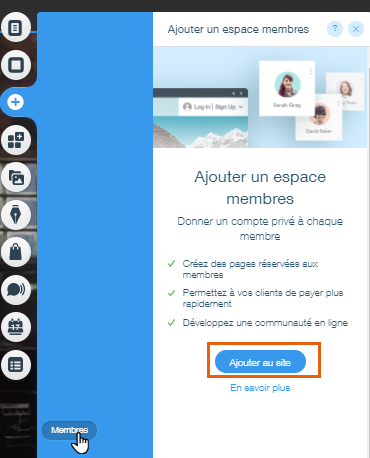 À propos de l'espace membres | Centre d'Assistance | Wix.com