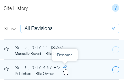 Viewing and Managing Your Site History | Help Center | Wix.com
