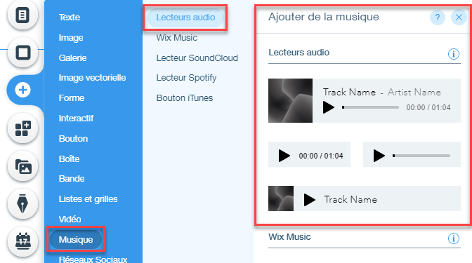 Ajouter lecteur audio Wix | Centre d'Assistance | Wix.com