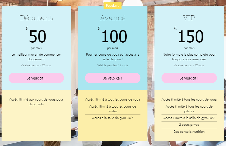 Créer une formule sur Formules de paiement | Centre d'Assistance | Wix.com