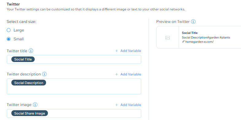Customizing the Twitter Settings for Your Site's Pages | Help Center ...