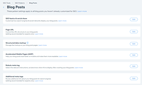 Wix Blog: Customizing Your Blog's SEO Settings | Help Center | Wix.com