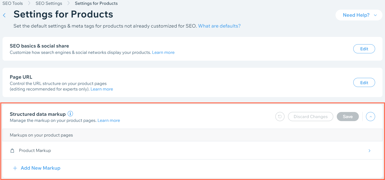 Understanding Preset Markups for Your Site's Pages | Help Center | Wix.com