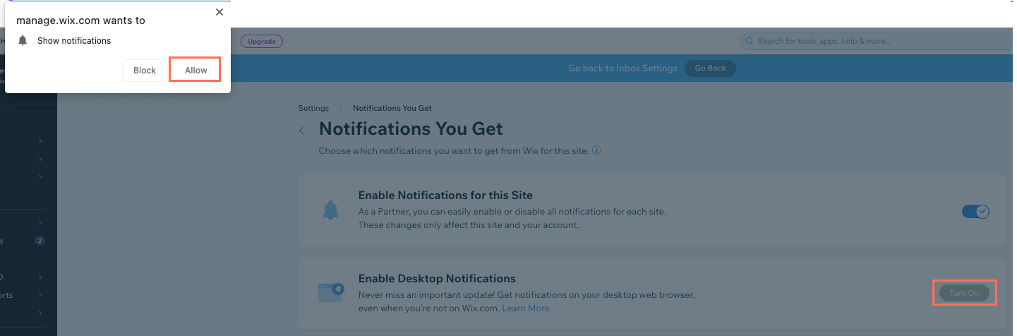 Wix Inbox: Managing Your Notification Settings | Help Center | Wix.com