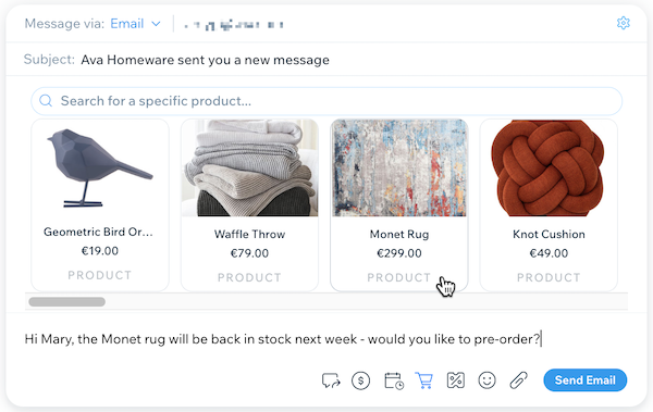Wix Inbox: Sending Messages and Attaching Elements | Help Center | Wix.com