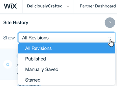 Managing Your Site History | Help Center | Wix.com