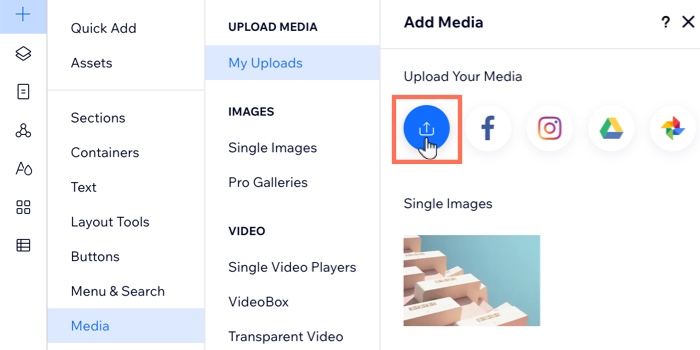 Studio Editor: Adding Media to a Site | Help Center | Wix.com