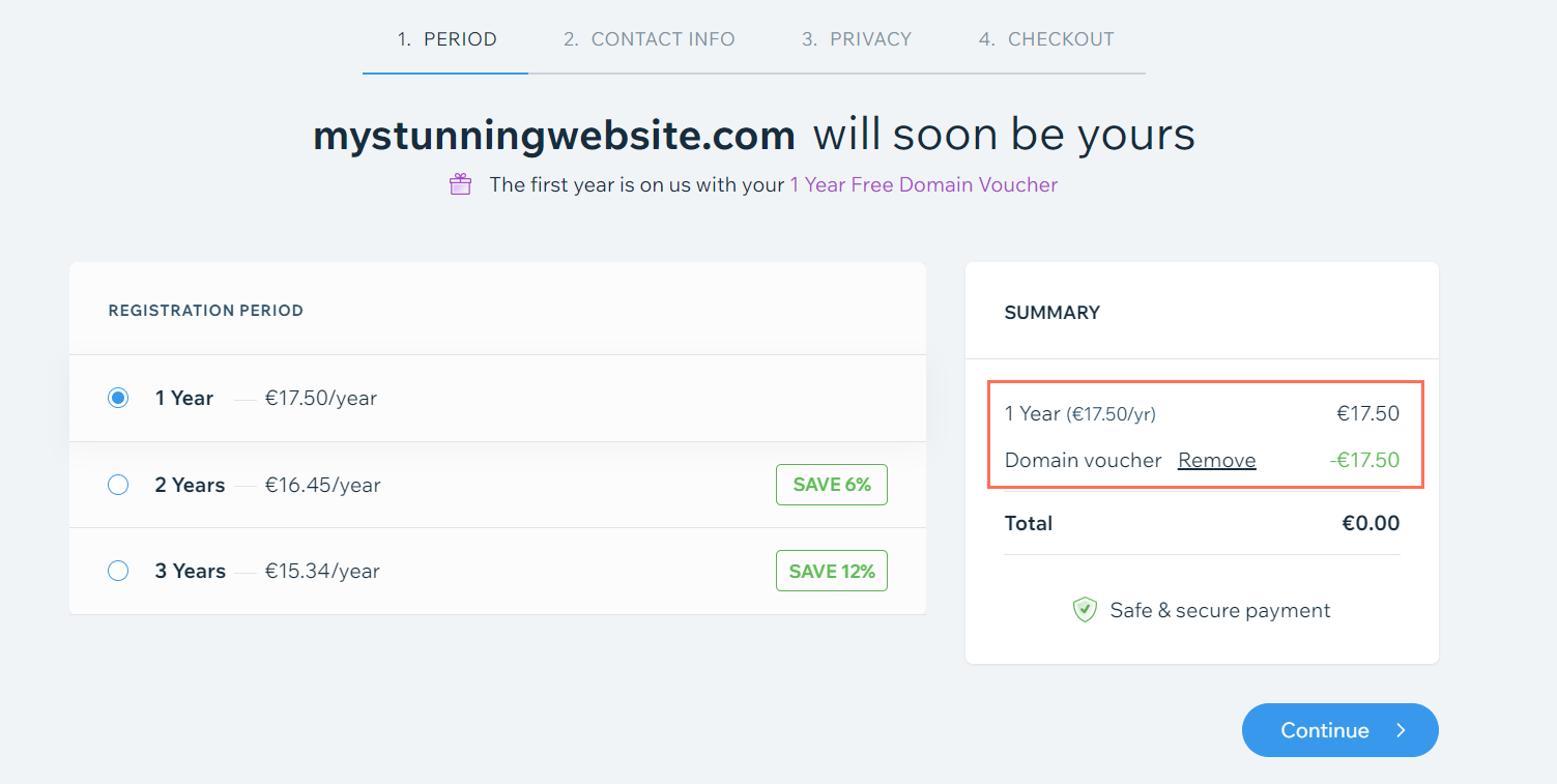 Using Your Free 1 Year Domain Voucher | Help Center | Wix.com