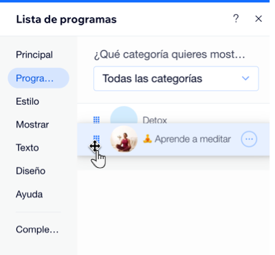 Programas online: reordenar y ocultar programas de la lista de ...
