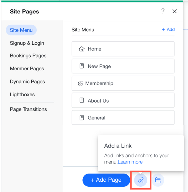 Lien vers une page dynamique | Centre d'Assistance | Wix.com