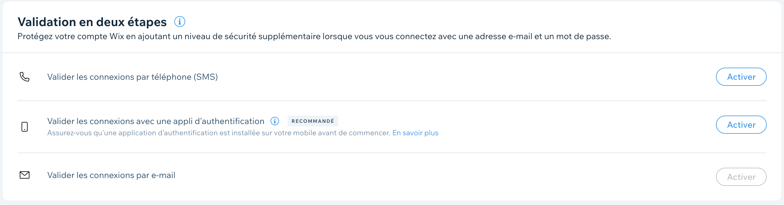 Utiliser la Validation en deux étapes pour votre compte Wix | Centre d ...