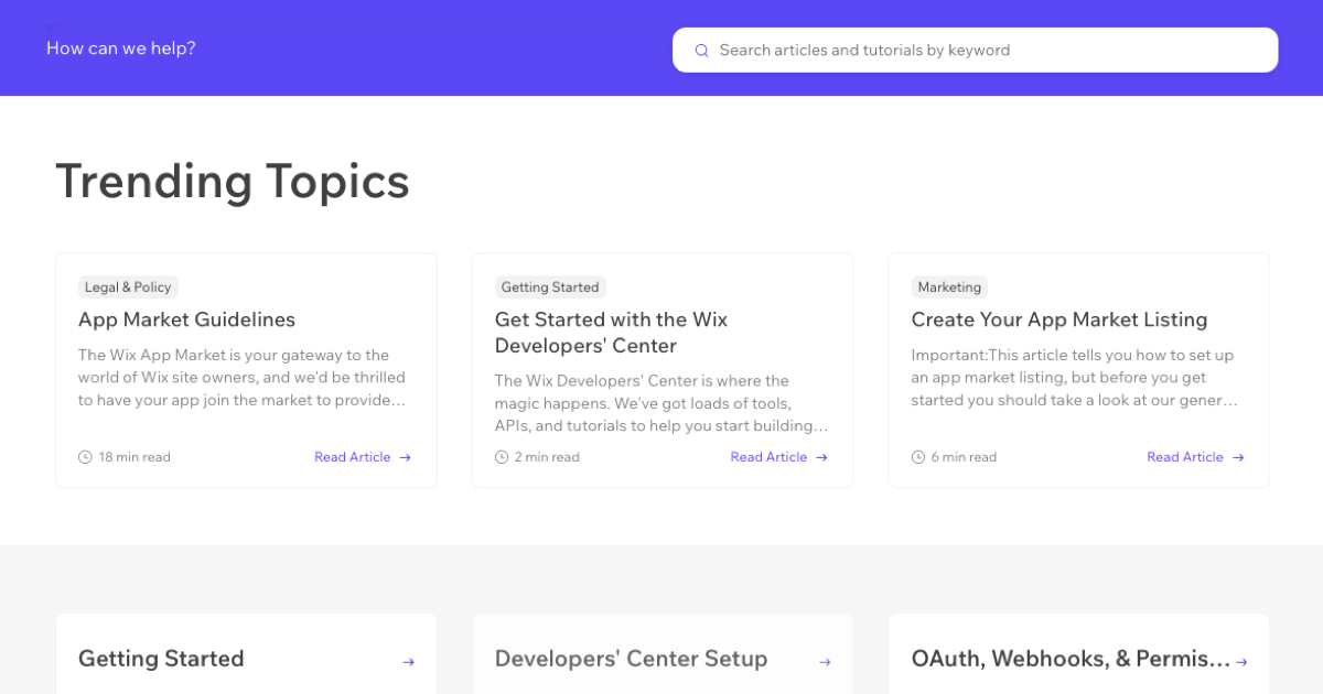 Get Started with APIs | Developer Support Center | Wix.com