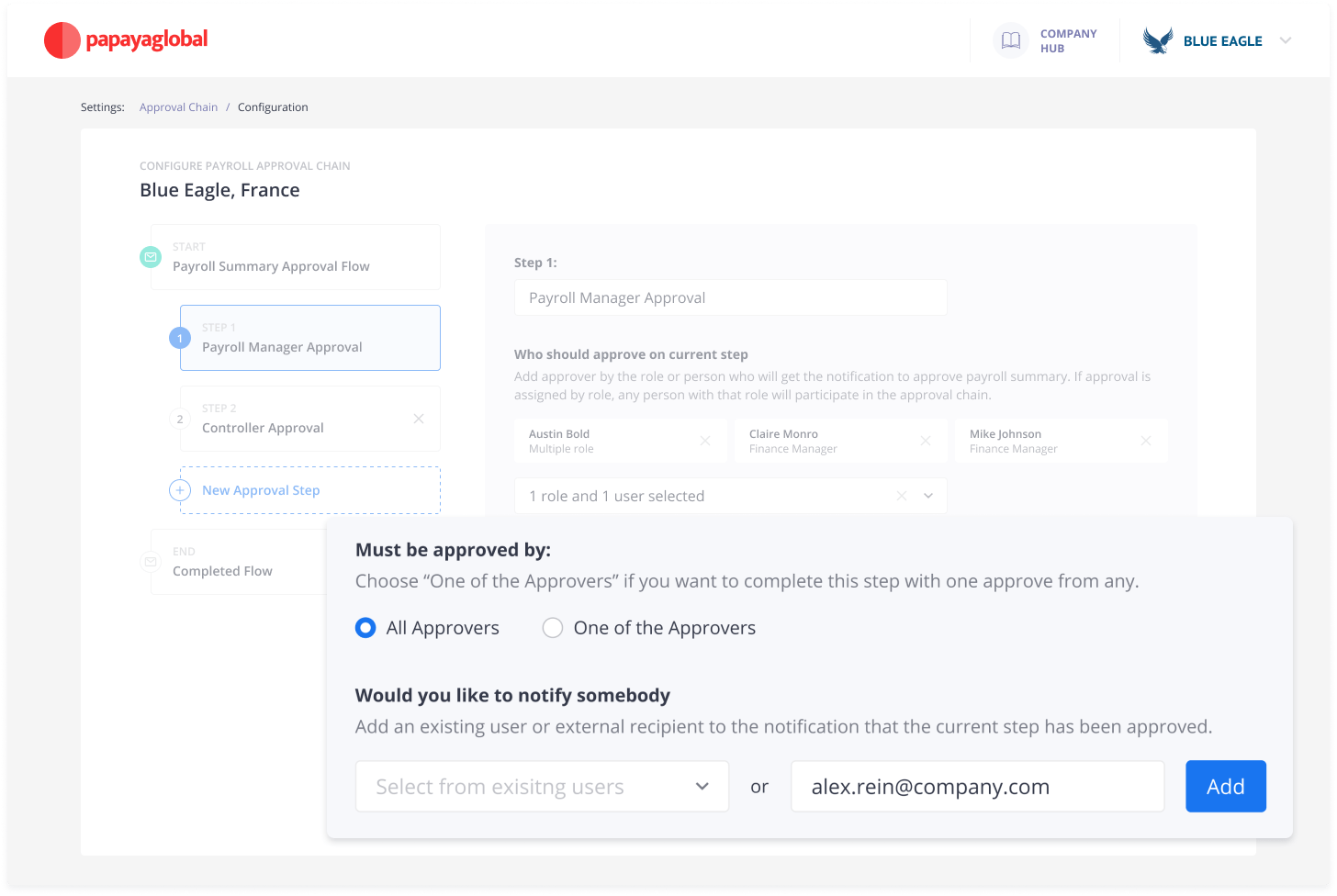 Payroll: How to Edit or Create a Payroll Summary Approval Chain