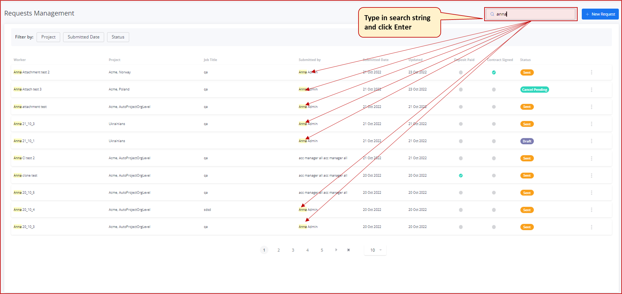 EOR Request Management