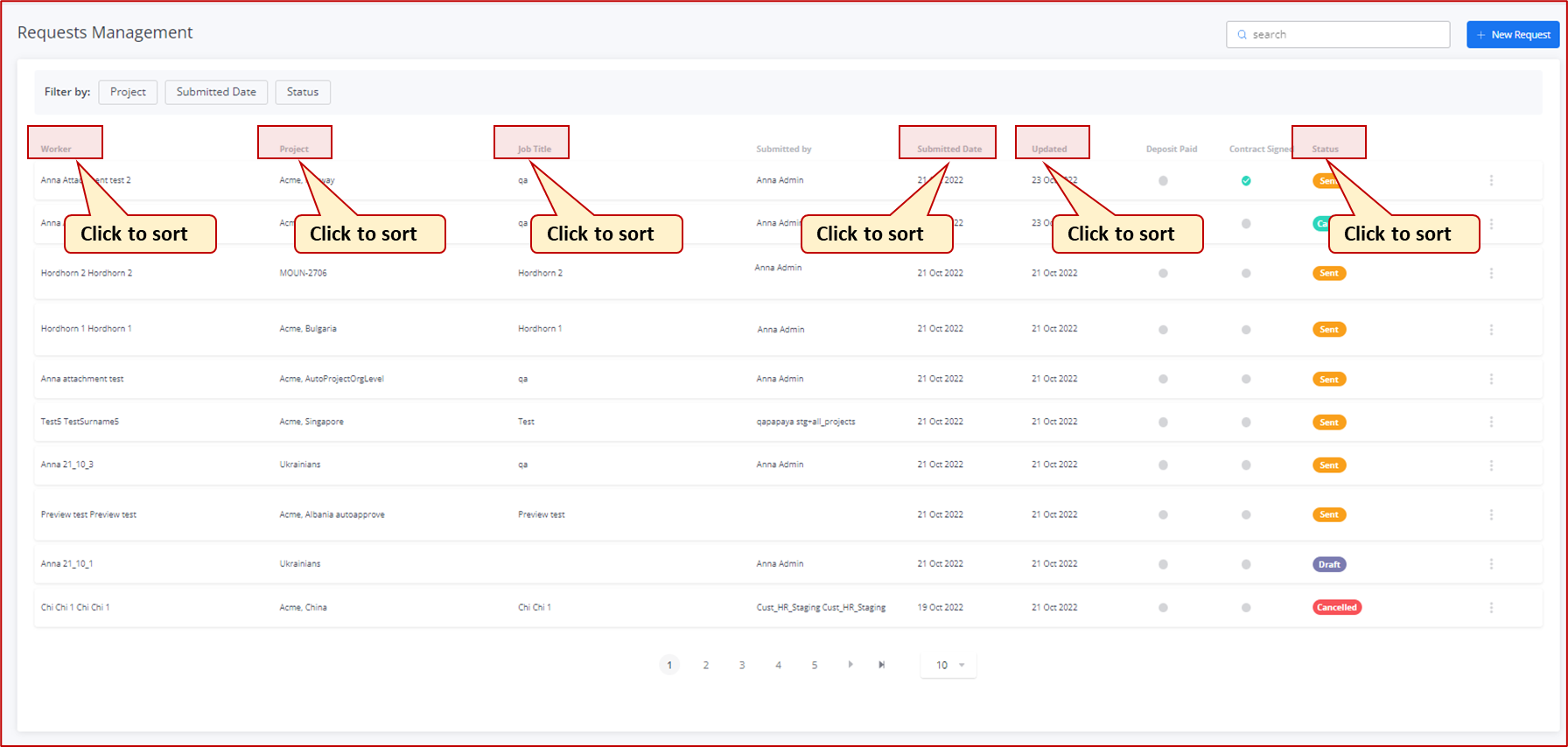 EOR Request Management