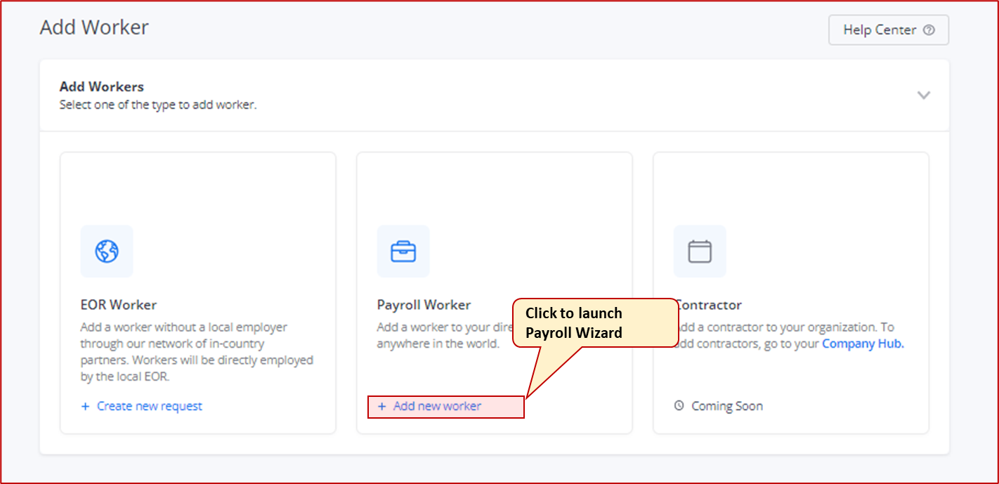 Payroll Wizard: Creating a Payroll Worker