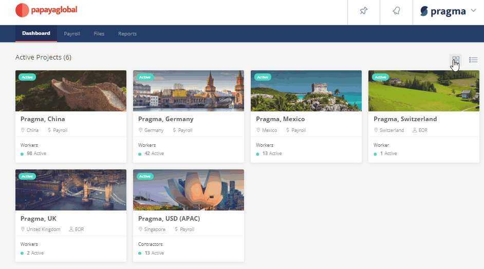 Projects Tab (HR & Finance Teams)