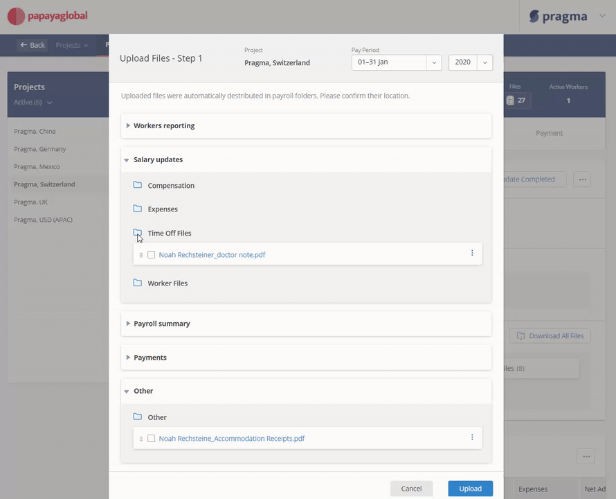 Payroll: Salary Updates Uploading Supporting Documents (HR & Finance Teams)