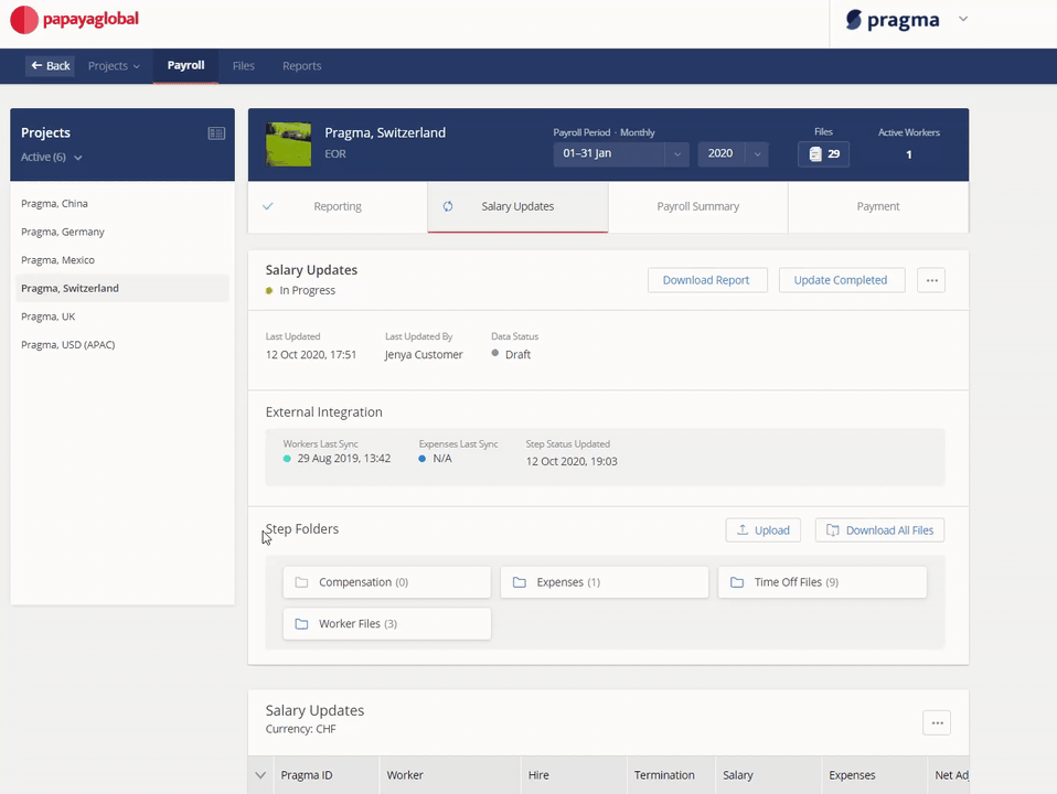 Payroll: Salary Updates Uploading Supporting Documents (HR & Finance Teams)