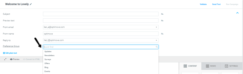 Implementing the OptiMail Preference Center – Optimove
