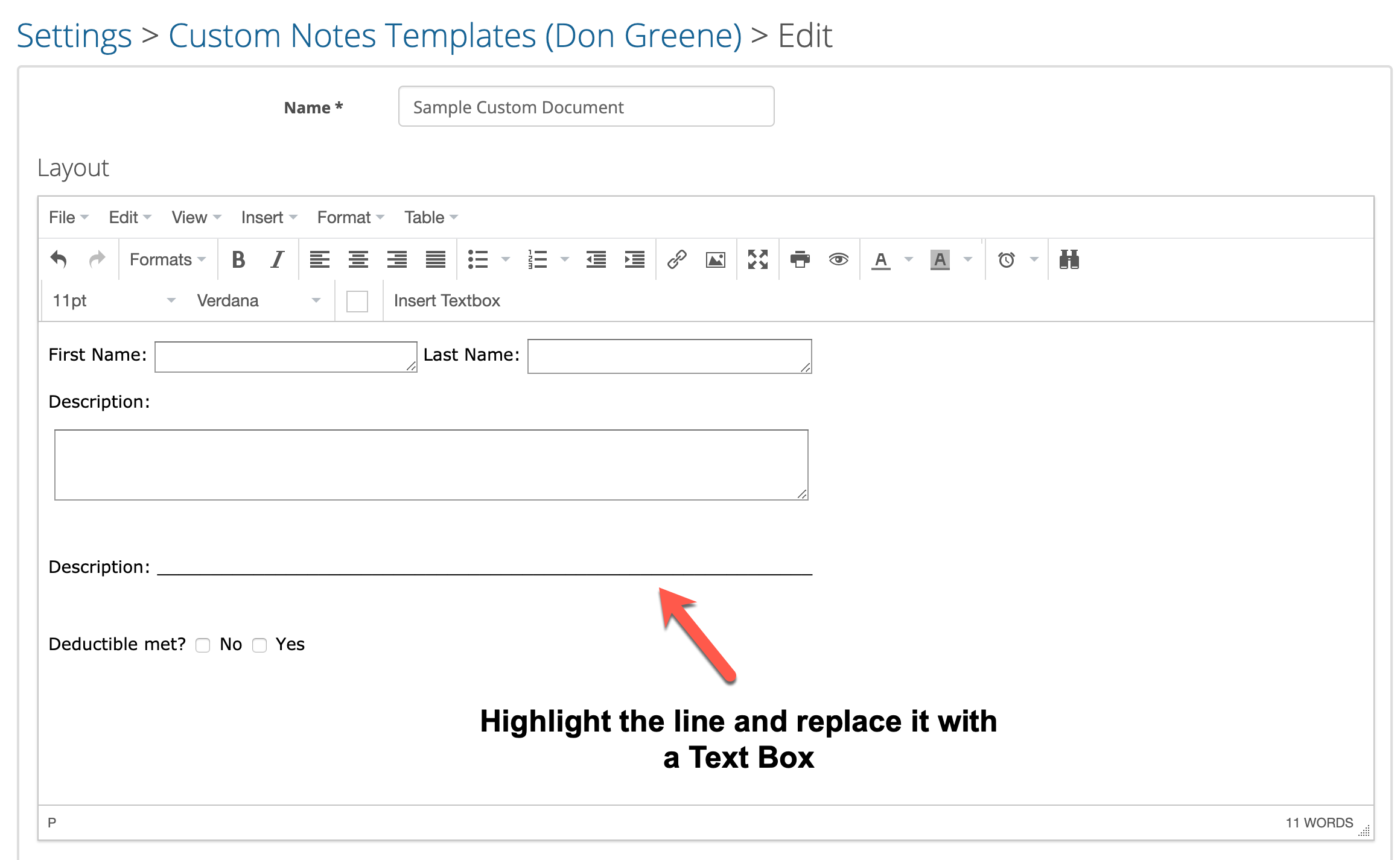 Custom Note Templates – TherapyMate