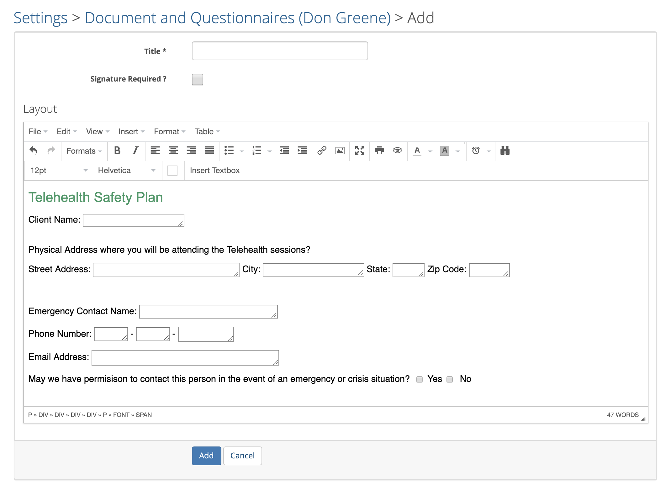 Creating & Your Own Client Forms – TherapyMate