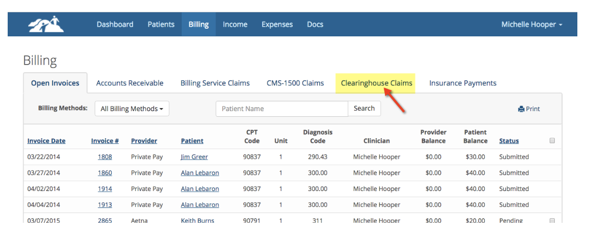 NaviNet Clearinghouse Claims Creation & Submission – TherapyMate
