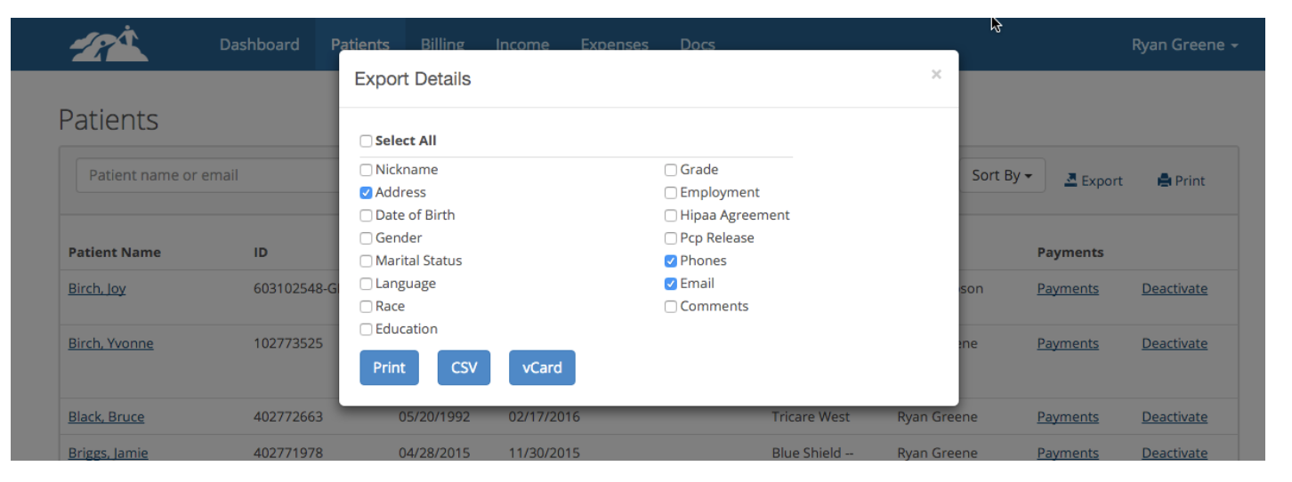 Exporting Client Information – TherapyMate