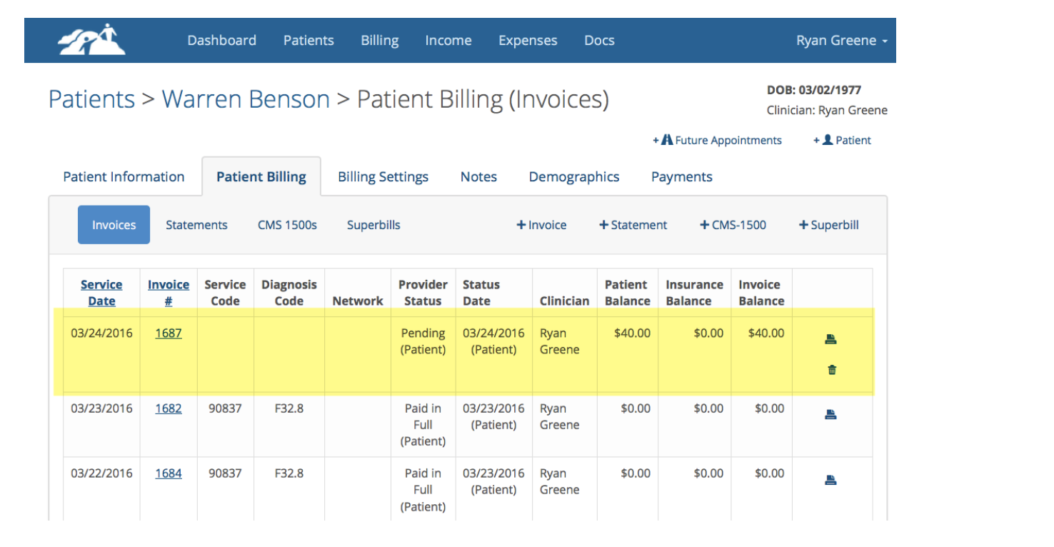 Contact Notes – TherapyMate